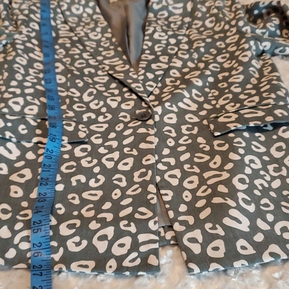 entro | Jackets & Coats | Entro Leopard Animal Print Blazer Sage Green ...